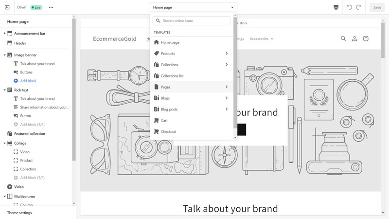How To Create A Page Of Collections On Shopify